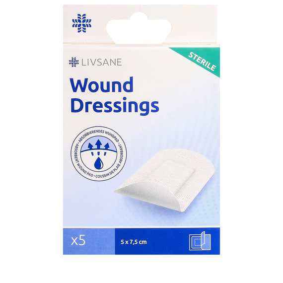 Livsane • Sterile wound dressings 5 x 7.5 cm • haar-shop.ch